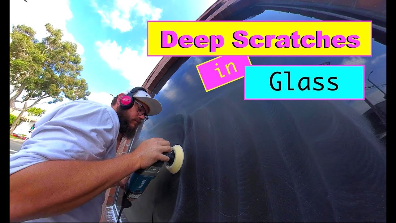 glass scratch graffiti removal - YouTube