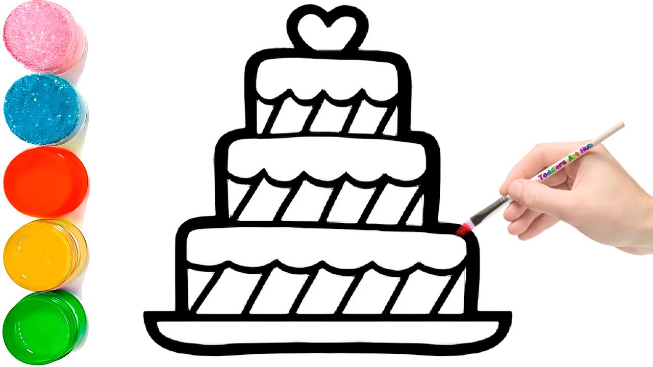 How to draw a cake | Cake drawing easy | Birthday cake drawing - YouTube