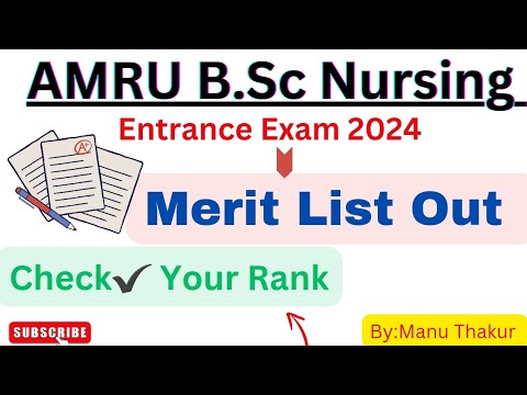 AMRU B.sc Nursing 2024 Merit List Out|Check Your Rank|B.Sc Nursing Merit List|AMRU H.P. - YouTube