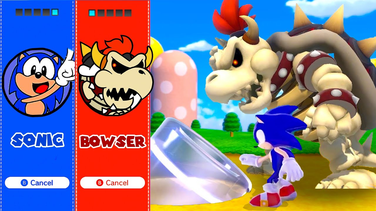 Playable Sonic and Dry Bowser in Super Mario 3D World - YouTube