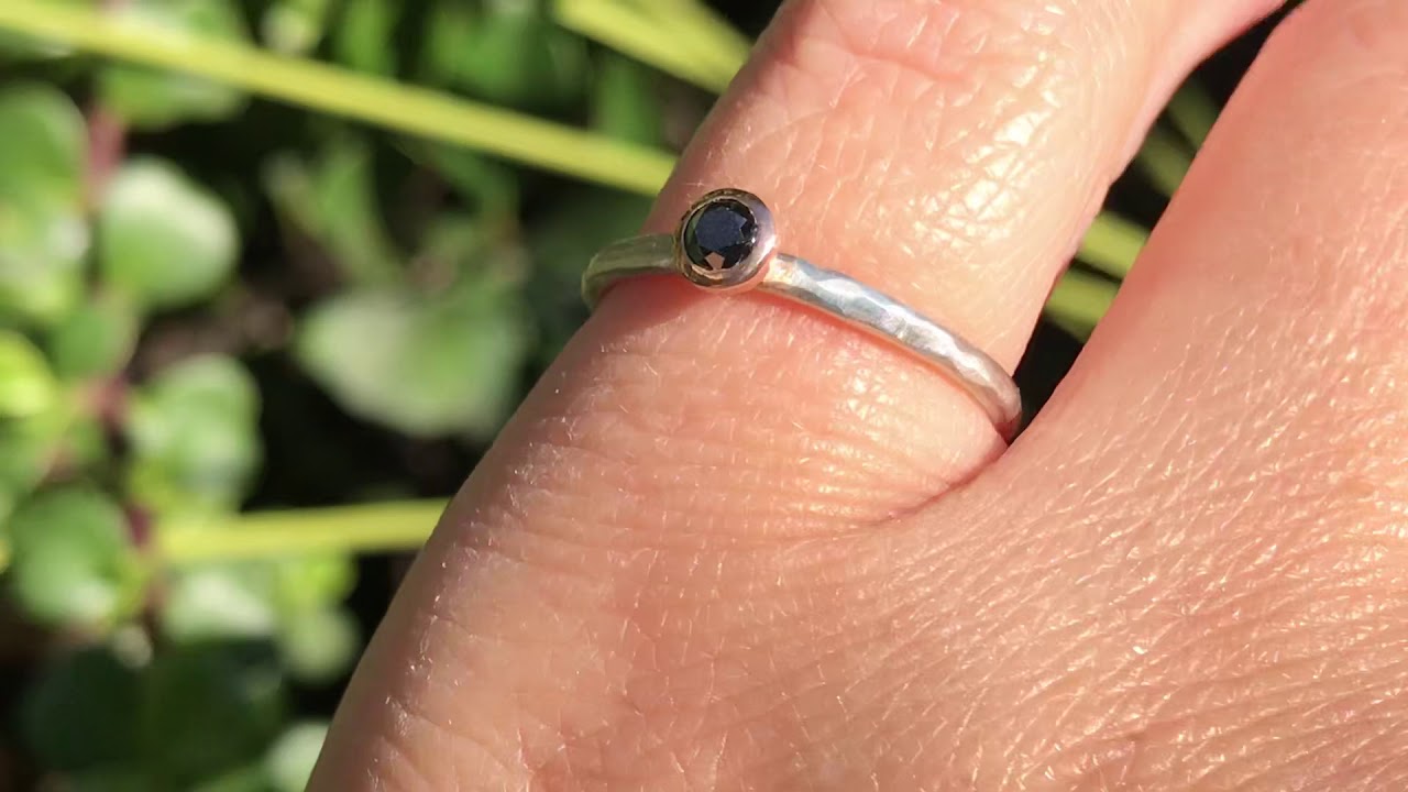 Black diamond stacking ring - YouTube
