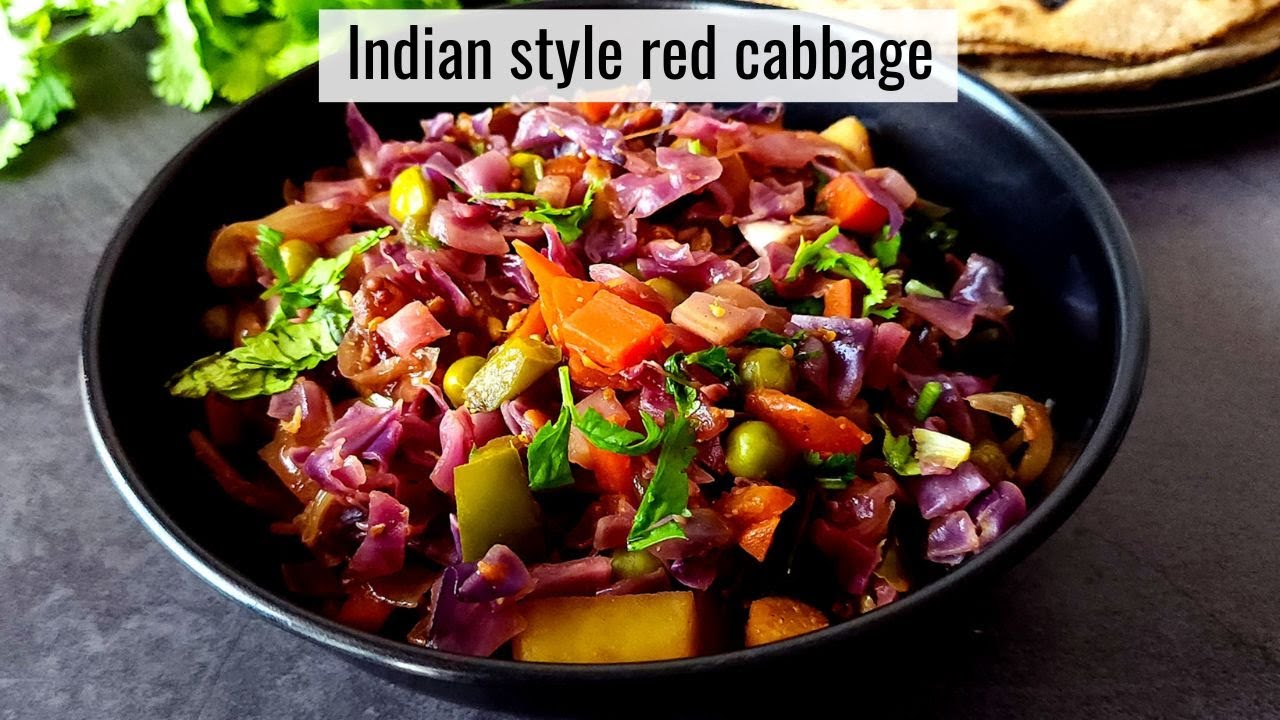 Indian red cabbage #redcabbage - YouTube