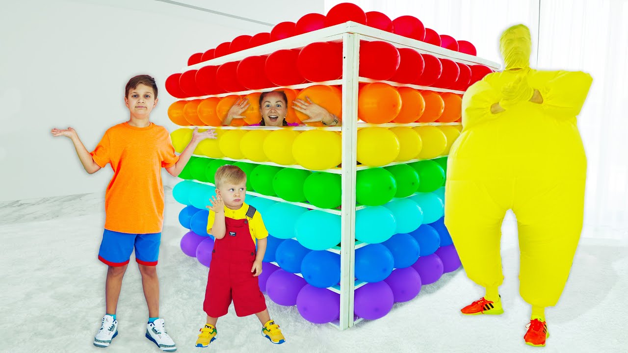 Balloons Cube Challenge with Diana and Roma - YouTube