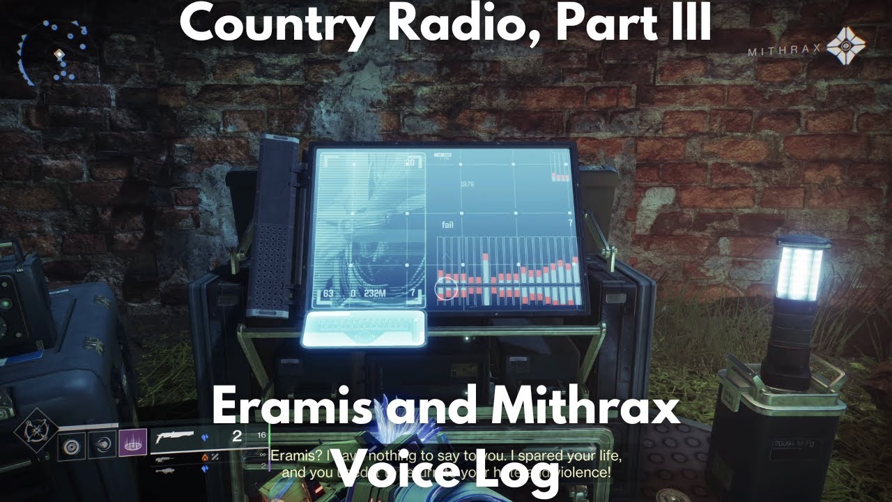 Country Radio, Part III (Voice Log) [4K] - Destiny 2, Season of ...