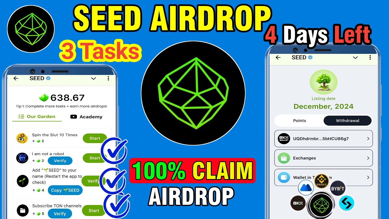 Seed 100% AirDrop Claim 3 Tasks | Seed Airdrop Withdrawal Now - YouTube
