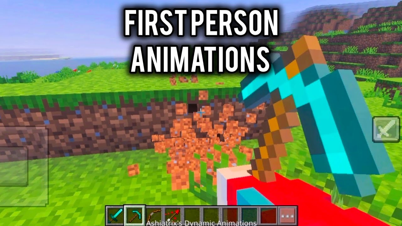 FIRST PERSON ANIMATIONS UPDATE! Minecraft PE/Bedrock 🔥| DYNAMIC ...