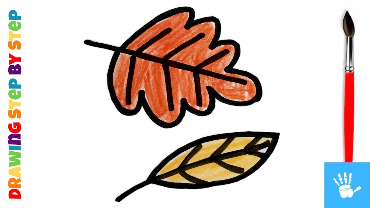 How To Draw Cute Fall Leaves for Children - YouTube