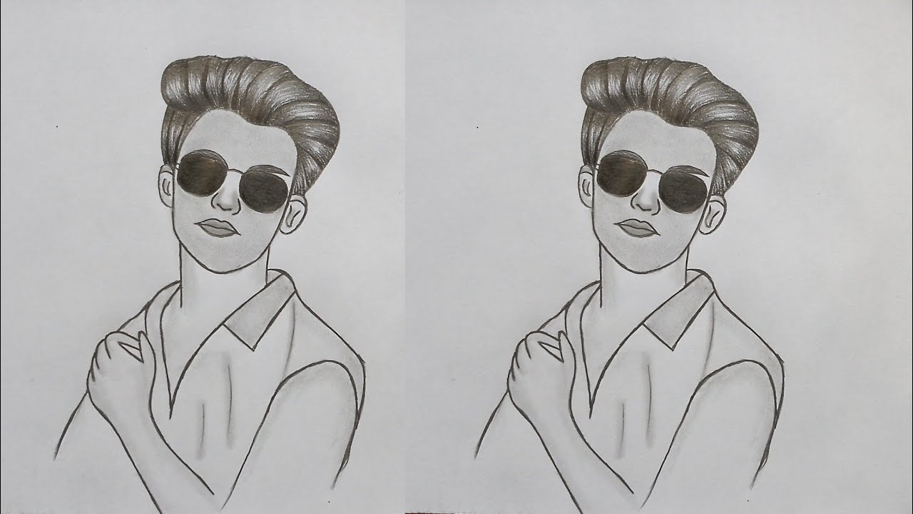 How to draw A boy with Glasses for beginners | A Beautiful Boy Face ...