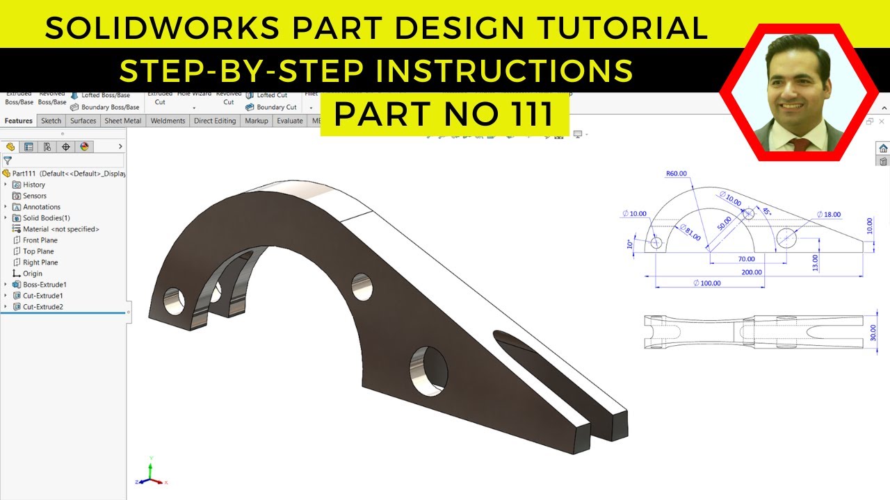 SolidWorks Part Design Tutorial: Step by Step Instructions! - YouTube