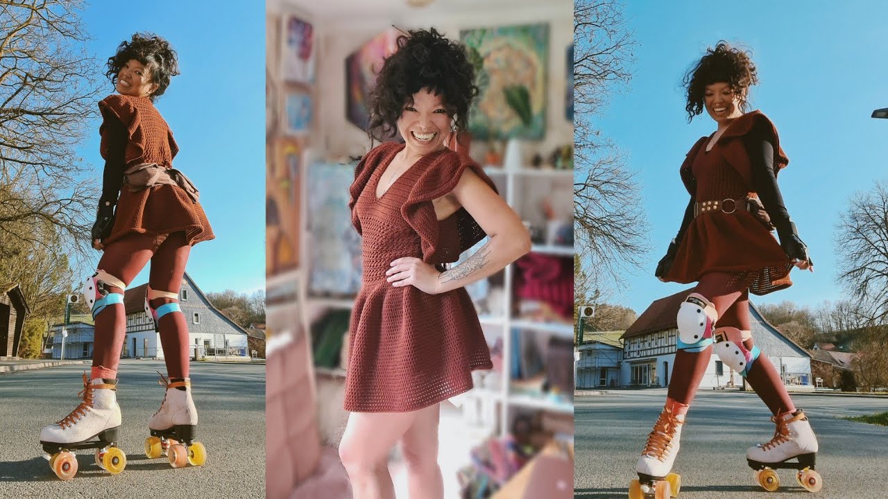 Crochet Ra Ra Skirt 70s INSPIRED mini dress TUTORIAL // Roller Skates ...