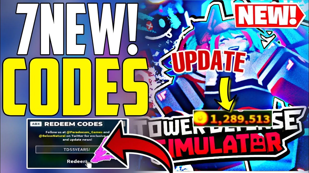 ⚡UPDATE TDS CODES⚡TOWER DEFENSE SIMULATOR CODES - TDS COD - YouTube