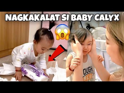 NAGKAKALAT SI BABY CALYX 😱😅🥰 #sabbyandsophia #sabby #sophia #sean #yaji ...