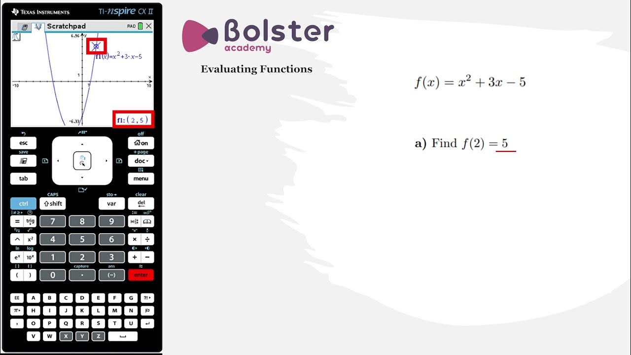 TI Nspire - Evaluating Functions - YouTube