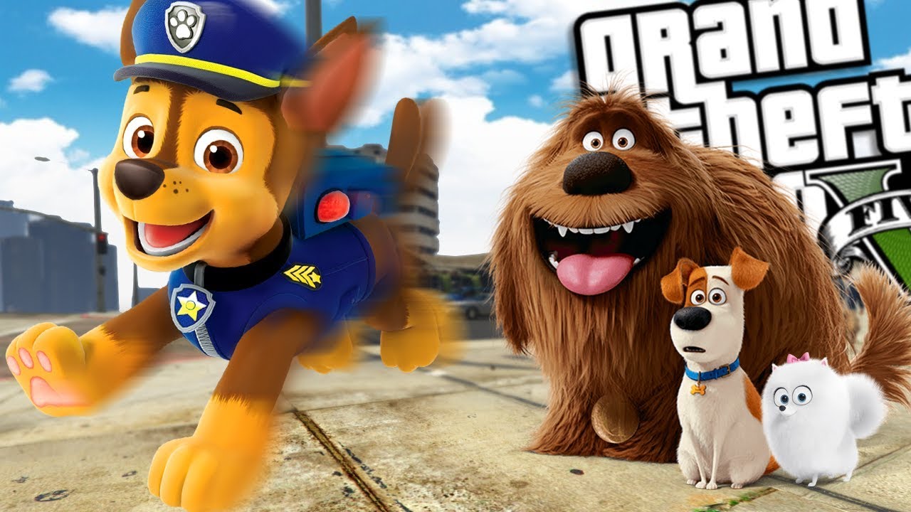 The Secret Life of Pets VS Paw Patrol MOD (GTA 5 PC Mods Gameplay ...