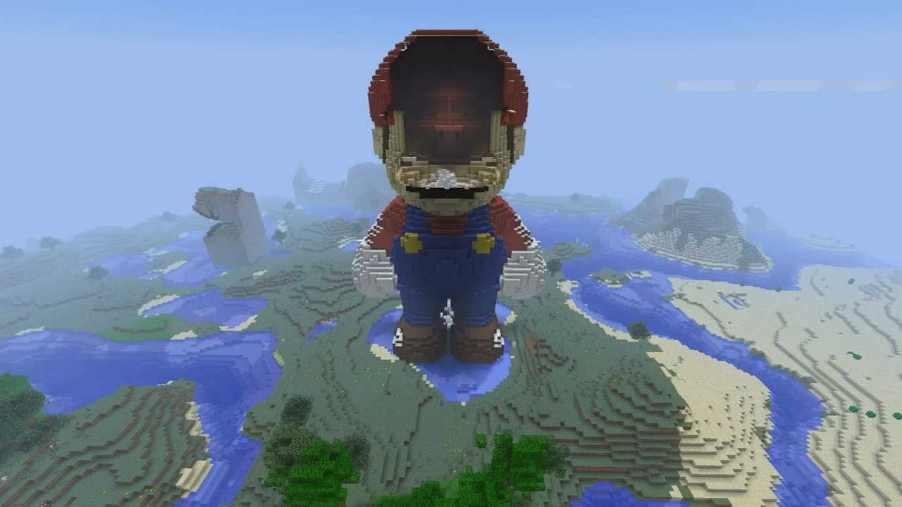 Minecraft mario explodes - YouTube