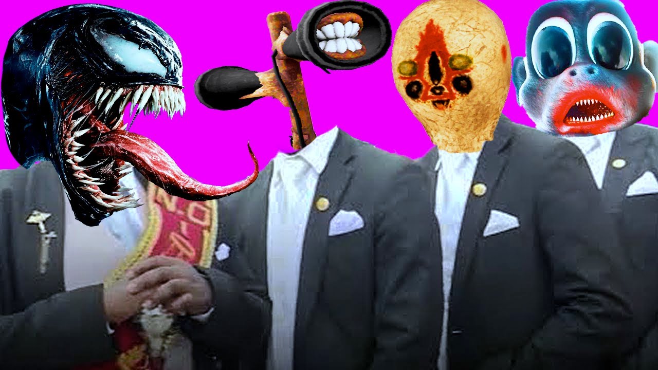 Siren Head & Venom & SCP 173 & Cartoon Monkey - SCARY Coffin Dance ...