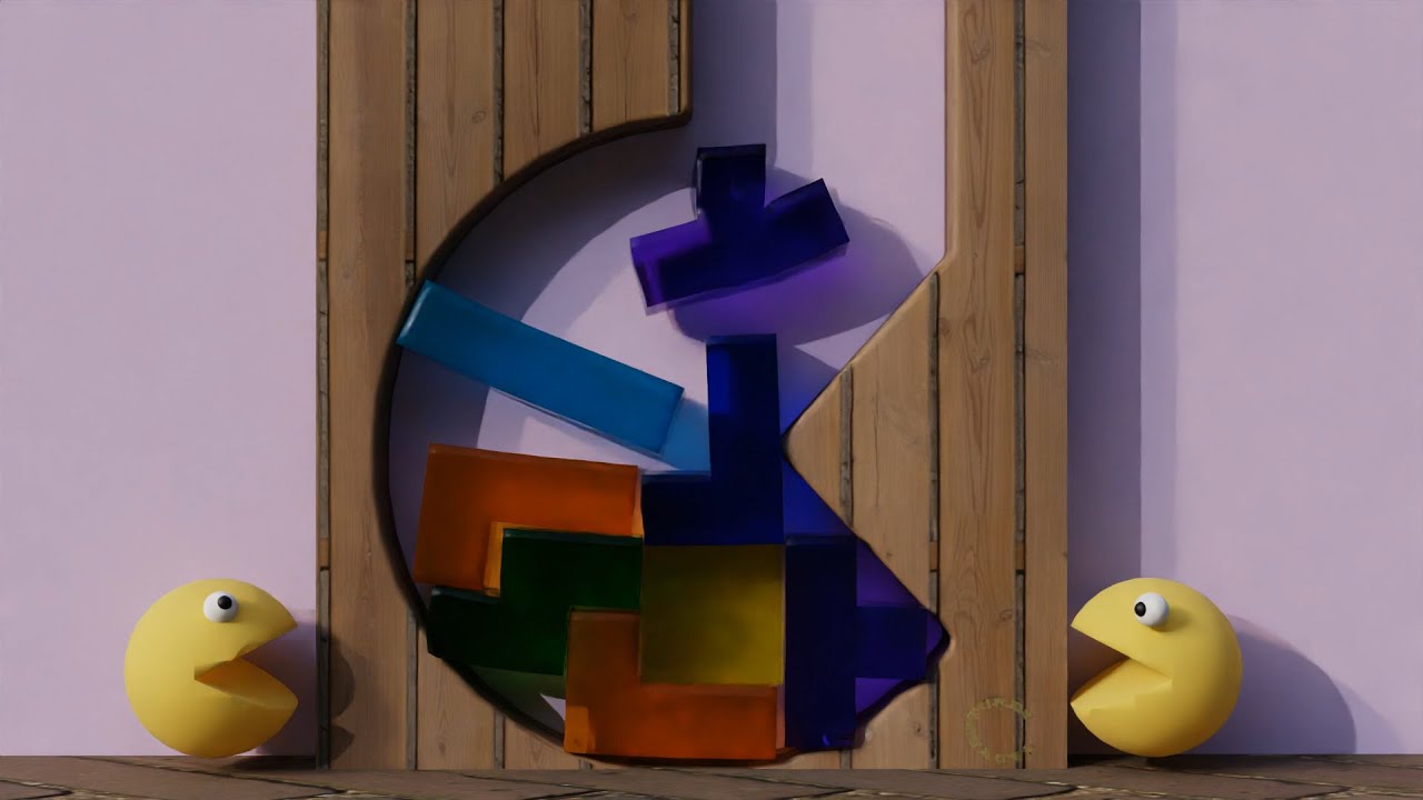 Tetris Fall in PacMan Tree - Softbody Simulation V44 - YouTube