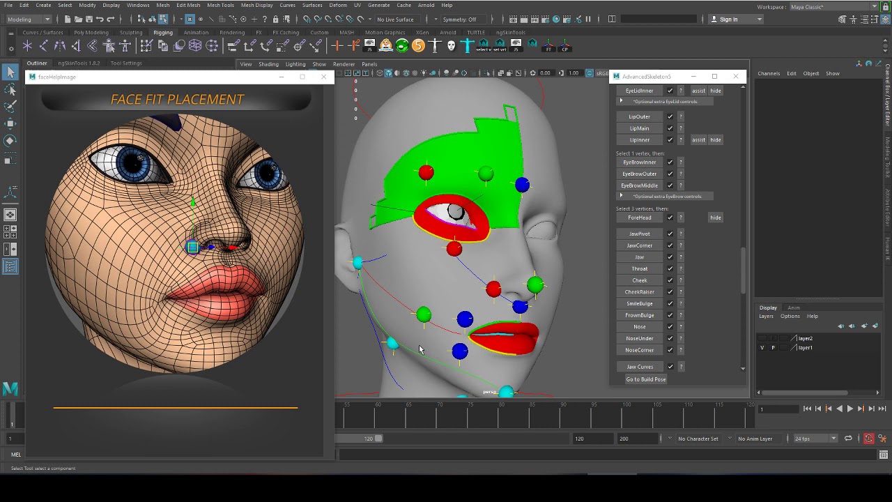 face rigging Advance skeleton - YouTube