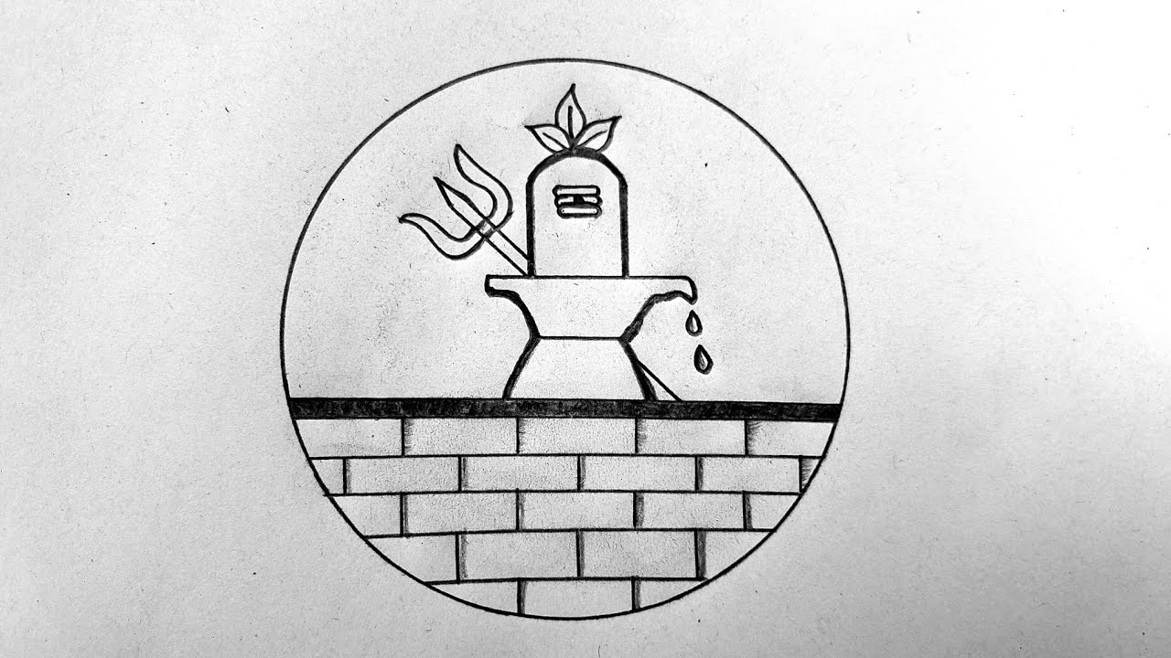 Shivling Drawing Easy | Shivling in Circle Drawing Step By Step ...