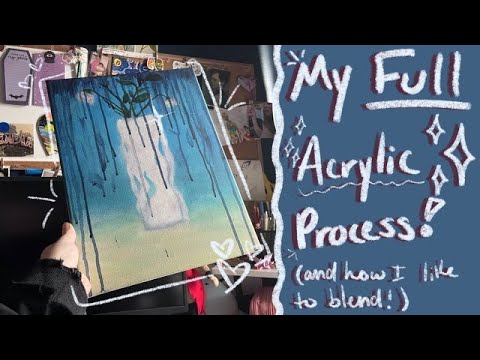 My Acrylic Painting Process! ☆ (and how i like to blend!) - YouTube