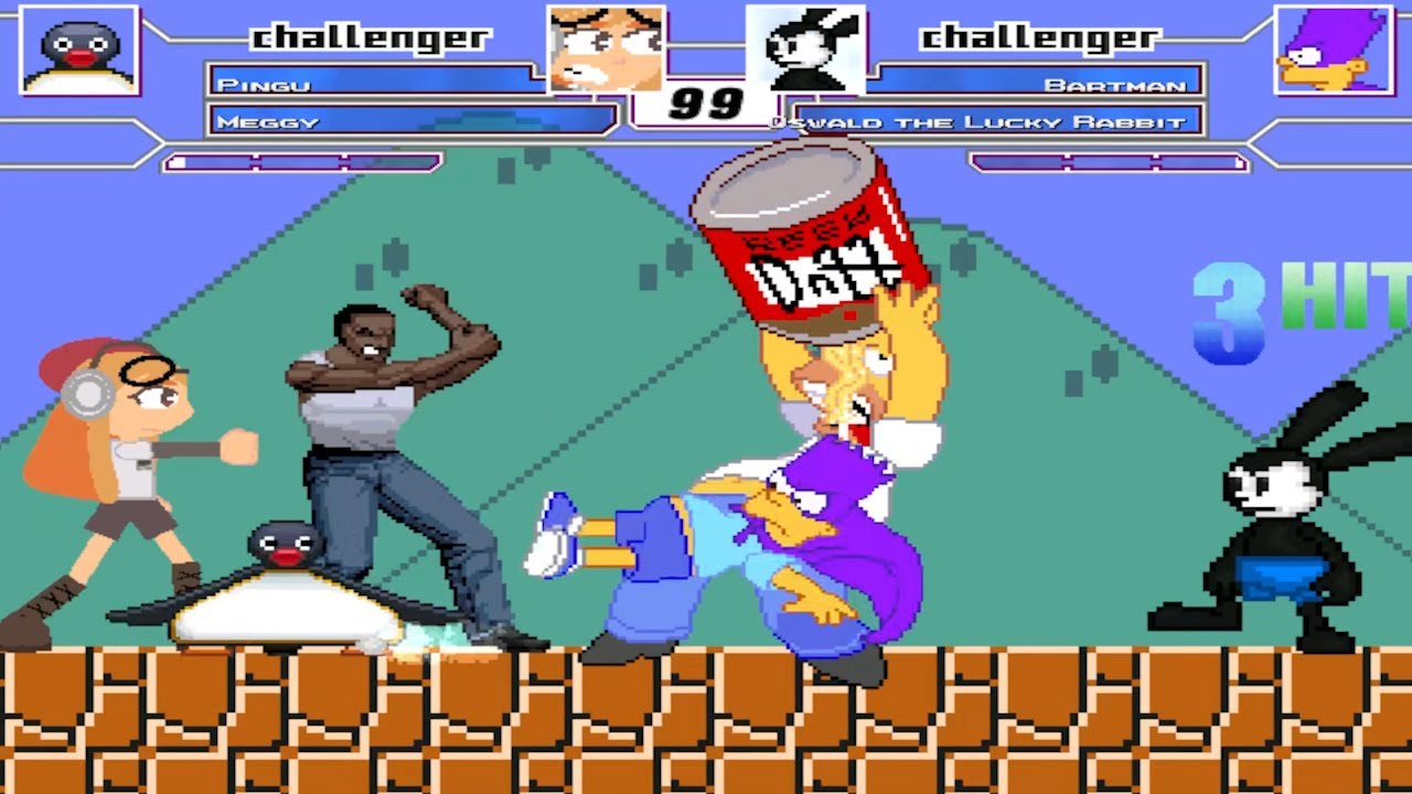 Pingu, Meggy, and Carl Johnson vs Bartman, Oswald the Rabbit and Homer ...