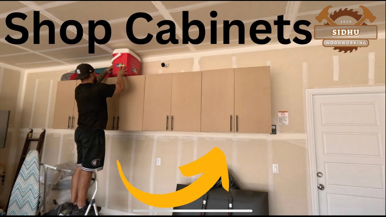 How to build Simple Garage Workshop Cabinets - YouTube