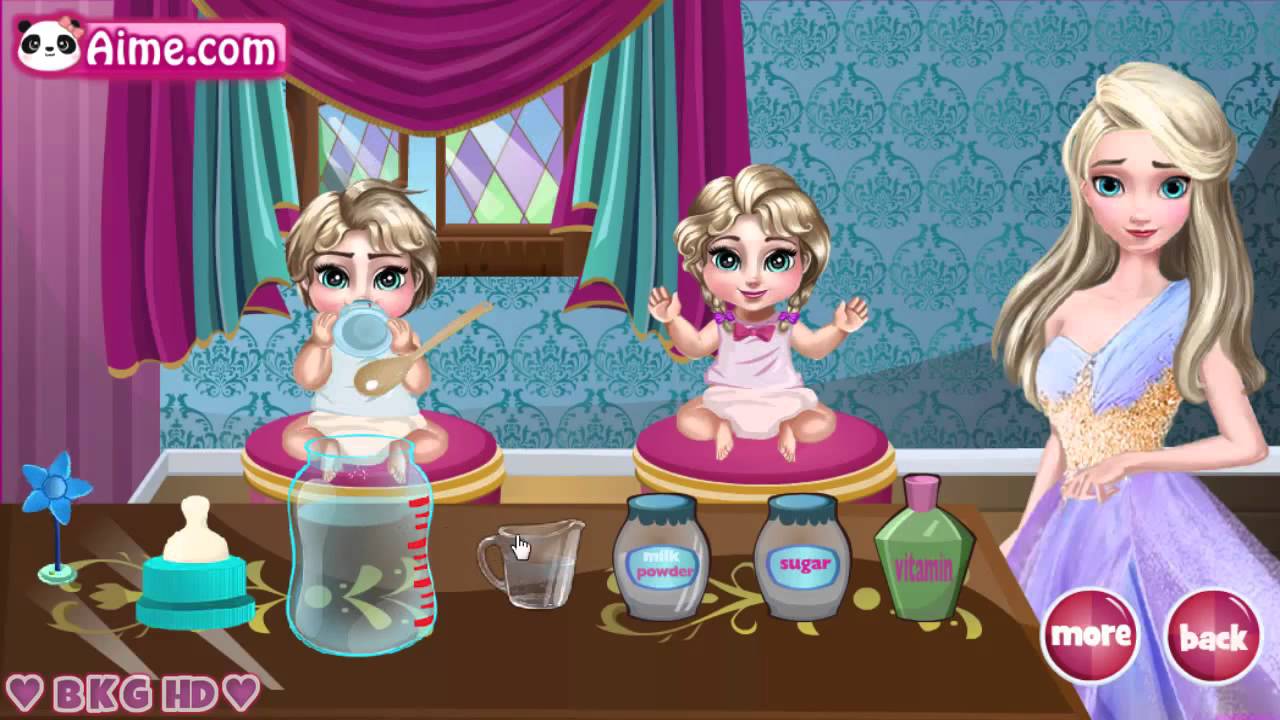 Elsa Twins Care Game ♥ Frozen Elsa Twins Baby Care Video Game for Kids ...