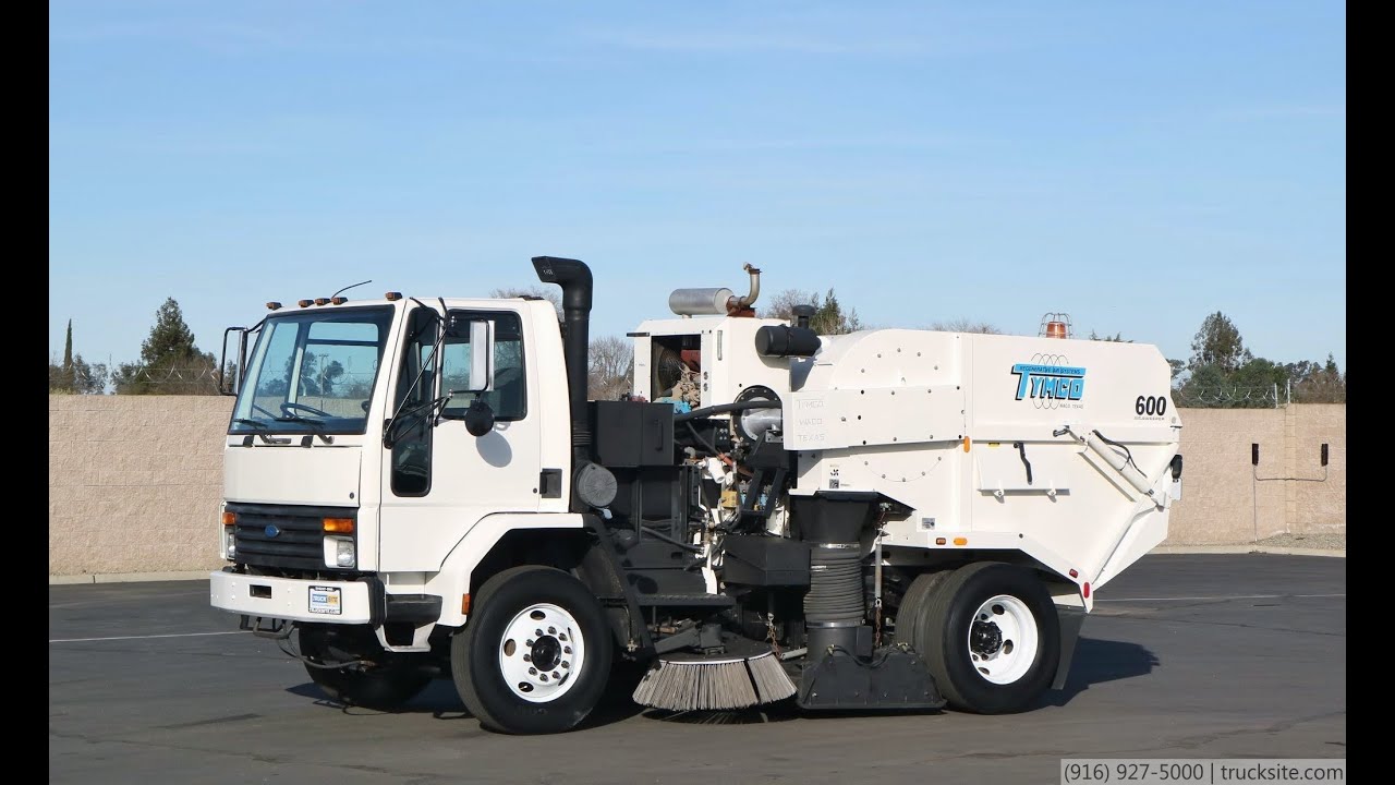 1997 Ford Tymco 600BAH Regenerative Air Sweeper - YouTube