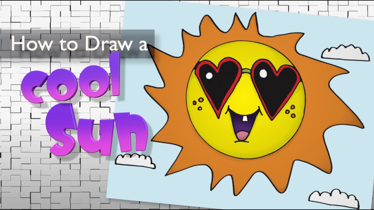 How to Draw a Cool Sun 🌞Summer 🌞Art for Kids 🌞 Learn How to Draw 🌞 ...