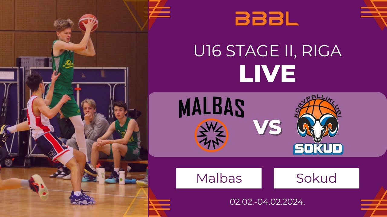 Malbas BBK 2008 vs BC Kalev Cramo/KK Sokud 2008 | BBBL boys U16 - YouTube