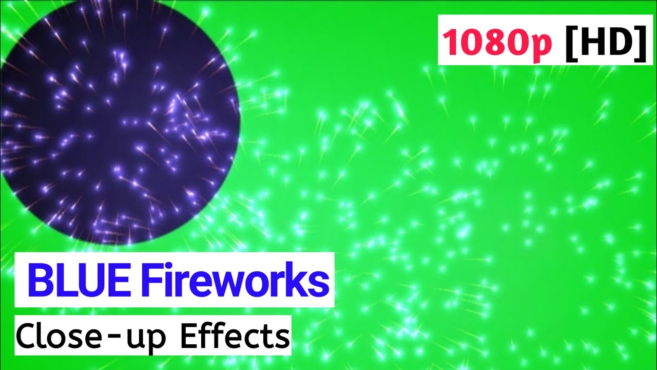 Green Screen BLUE Fireworks - YouTube