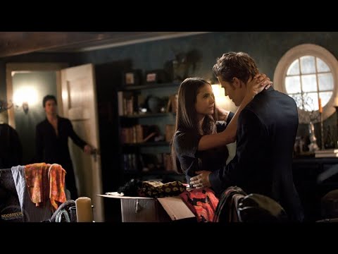 TVD 2x18 - Damon walks in on Elena and Stefan kissing | Delena Scenes HD