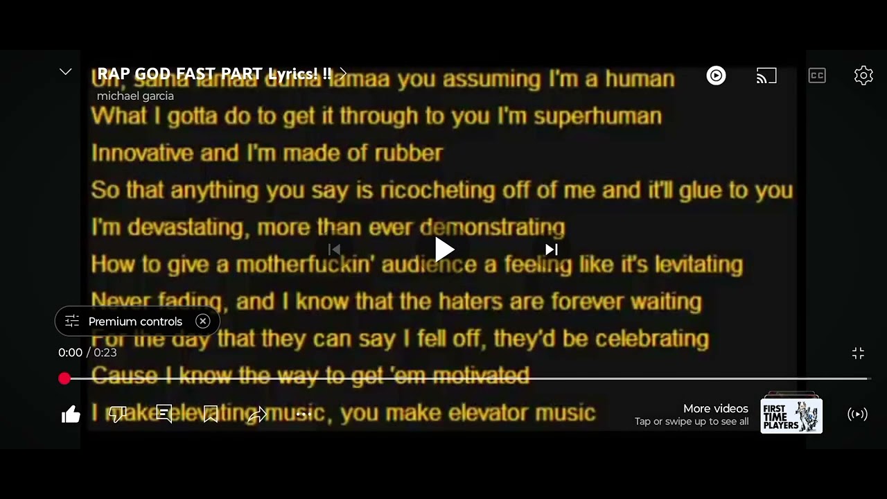 trying to sing the fast part of rap god - YouTube