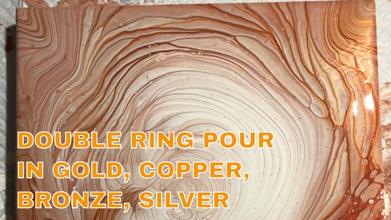 (#95) Double Ring Pour Using A Mixing Stick. Gold, Silver, Copper ...