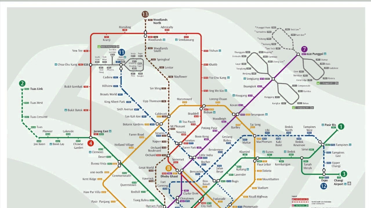 MRT MAP SINGAPORE GUIDE LINES - YouTube