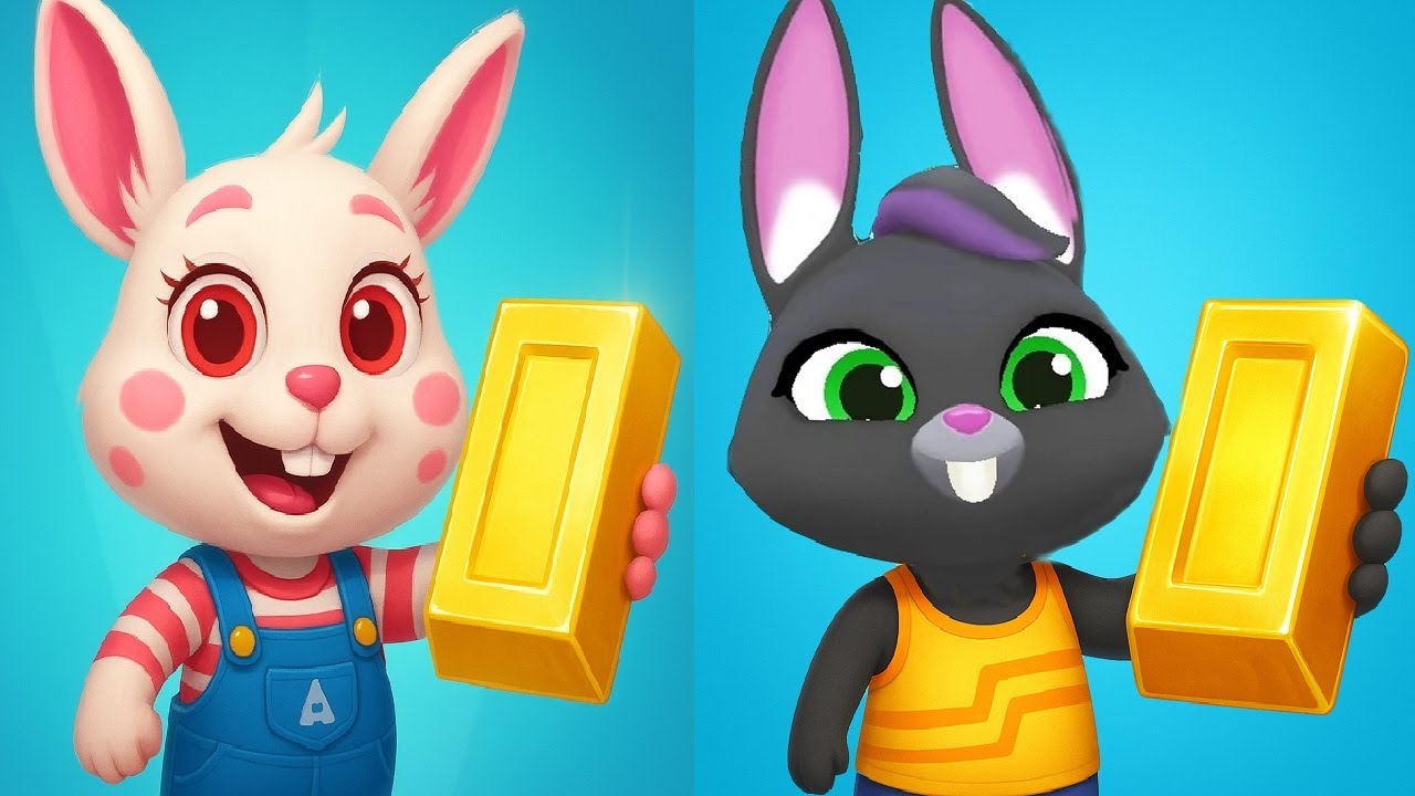 Talking Tom Gold Run VS Cat Runner: Decorate Home Happy Rabbit VS Talking Becca iOS Android ...