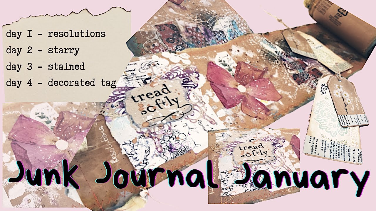 #junkjournaljanuary DAY 1, 2, 3, 4 - Working in my scroll journal for ...