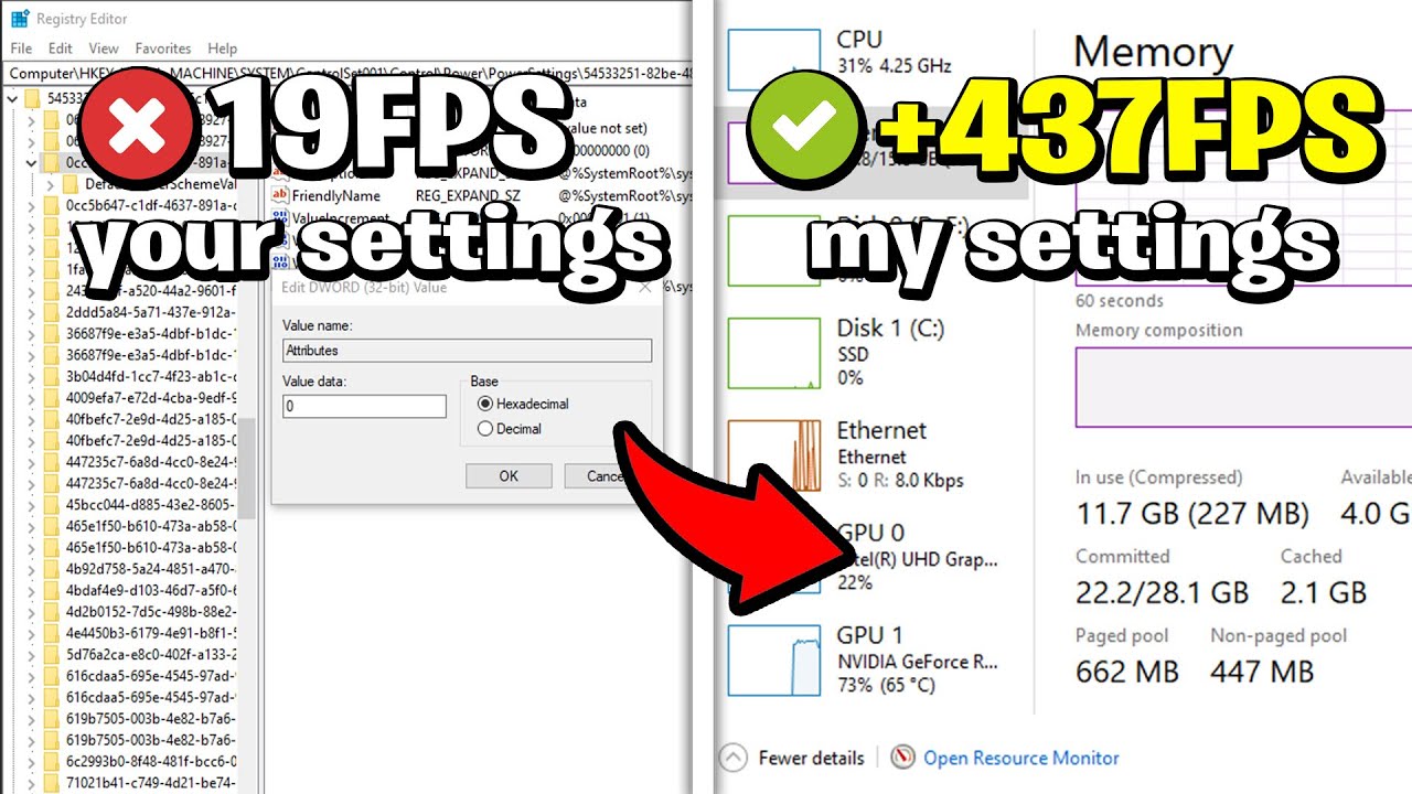 🔧DO THESE REGISTRY SETTINGS TO BOOST FPS IN ALL GAMES (FPS BOOST & FIX LAG) - YouTube