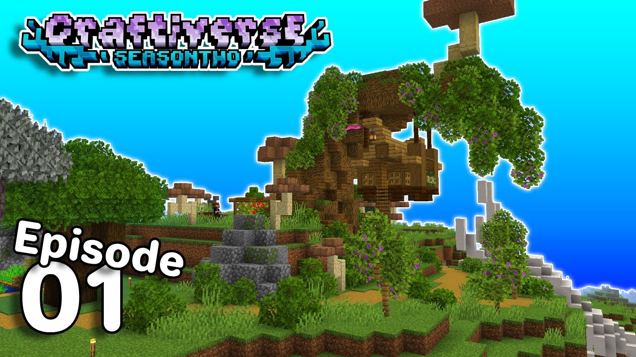 HOW I built the BEST treehouse on a MINECRAFT SURVIVAL SMP!! - Craftiverse S2 Ep 1 - YouTube
