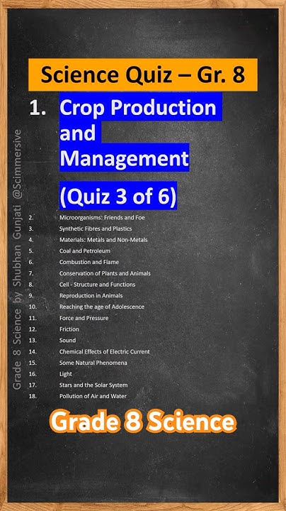 Grade 8 Science - Chapter 1, Quiz 3 of 6: Crop Production and ...