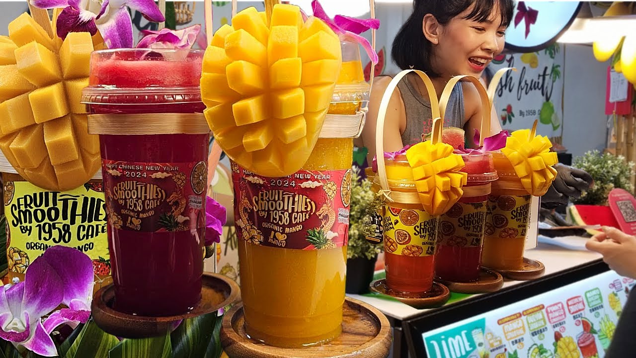 Most Popular $2 Fruit Smoothie -Thai Streetfood - YouTube
