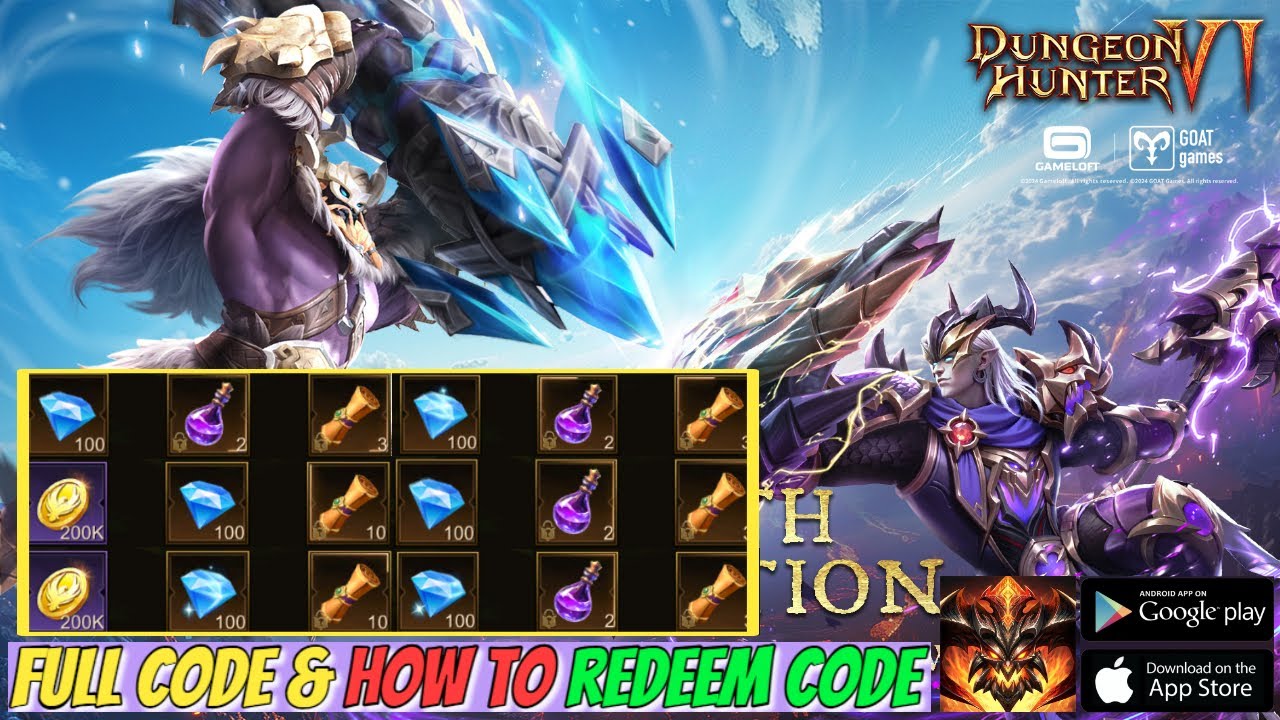 Full Code Dungeon Hunter 6: Action RPG & How To Redeem Code - YouTube