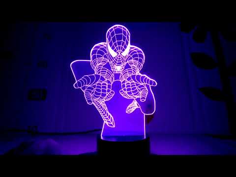 spiderman 3d led night light-SLONG LIGHT - YouTube