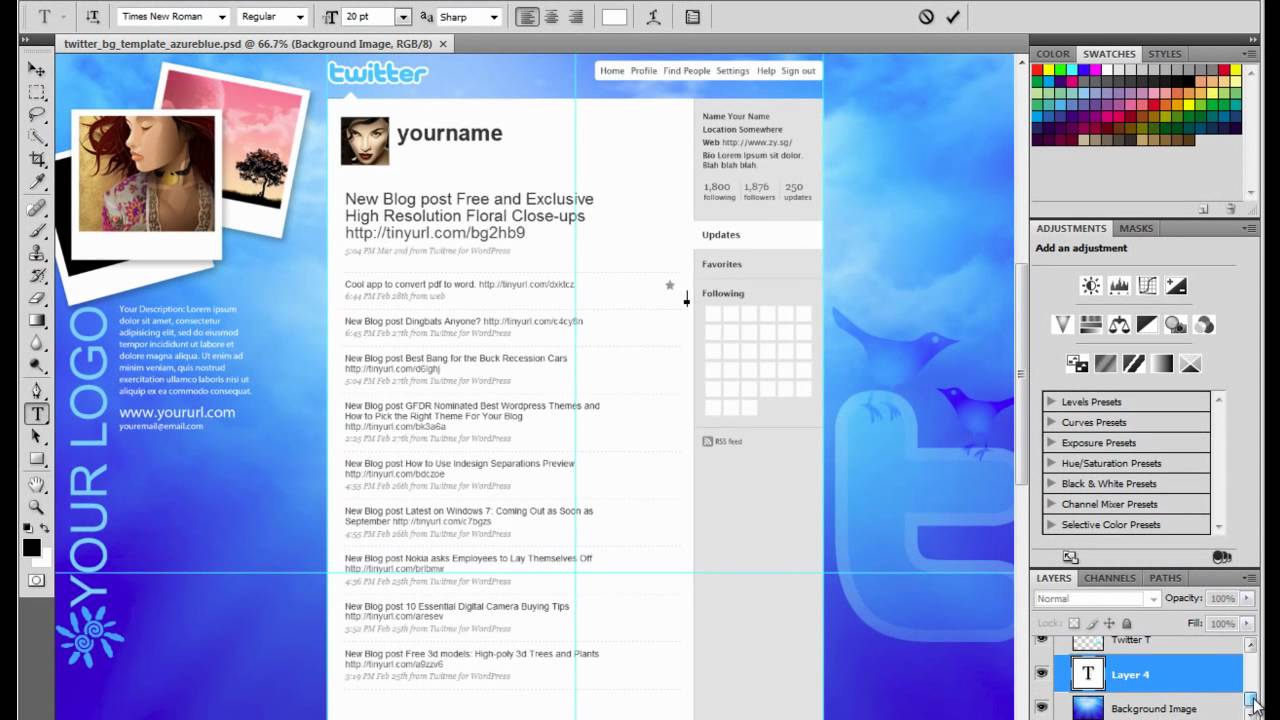 How To: Create Custom Twitter Backgrounds - YouTube