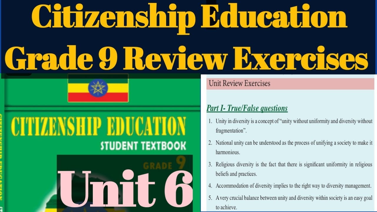 Citizenship Education Grade 9 Unit 6 National Unity Through Diversity ...