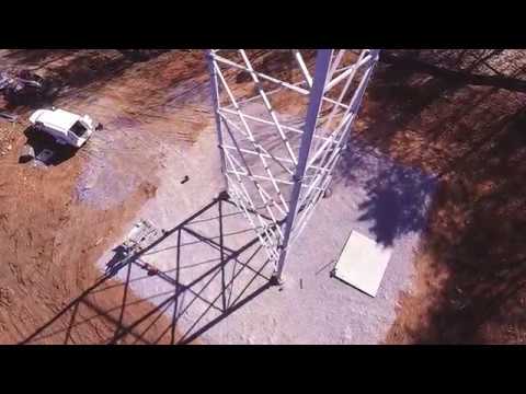 Stacking a 250' Self Support Tower - YouTube