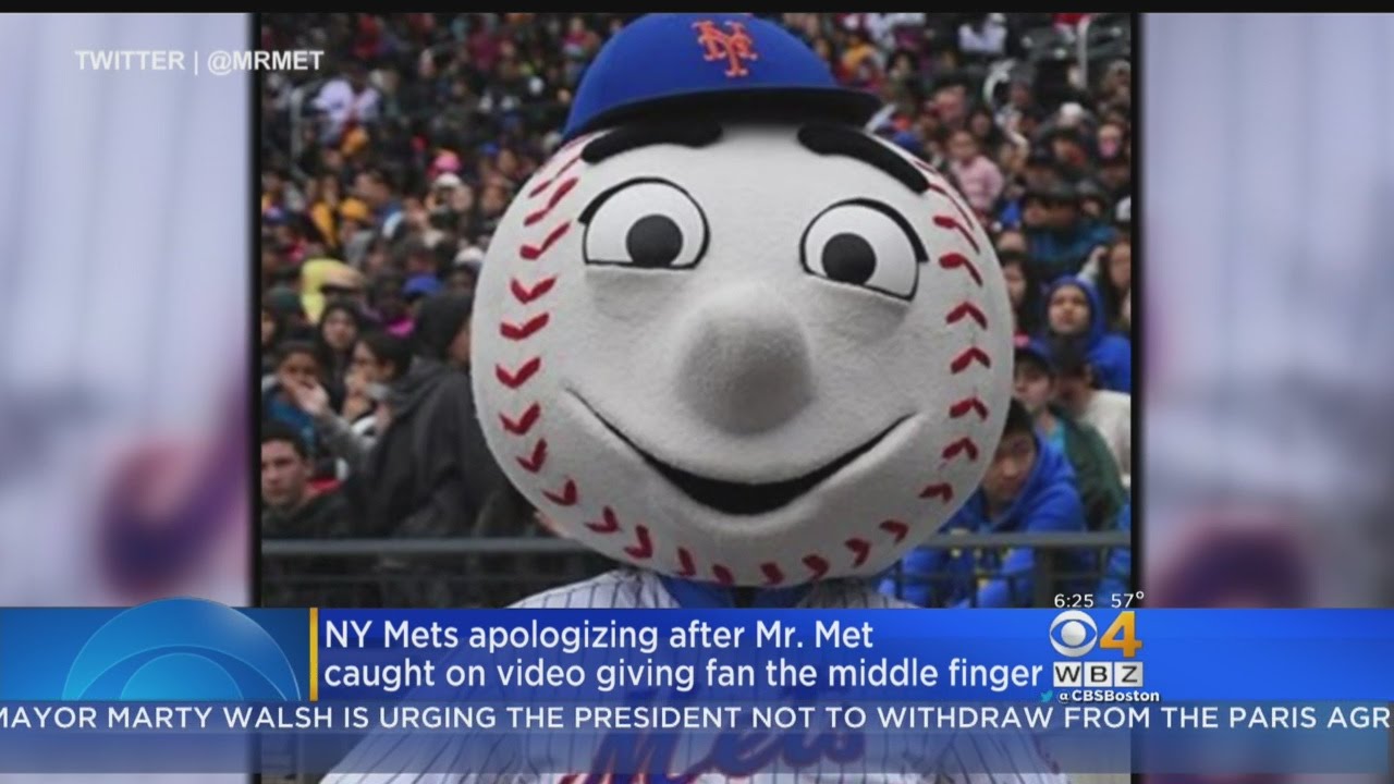Mr Met Flips Off Fan, Employee Out As Team Mascot - YouTube