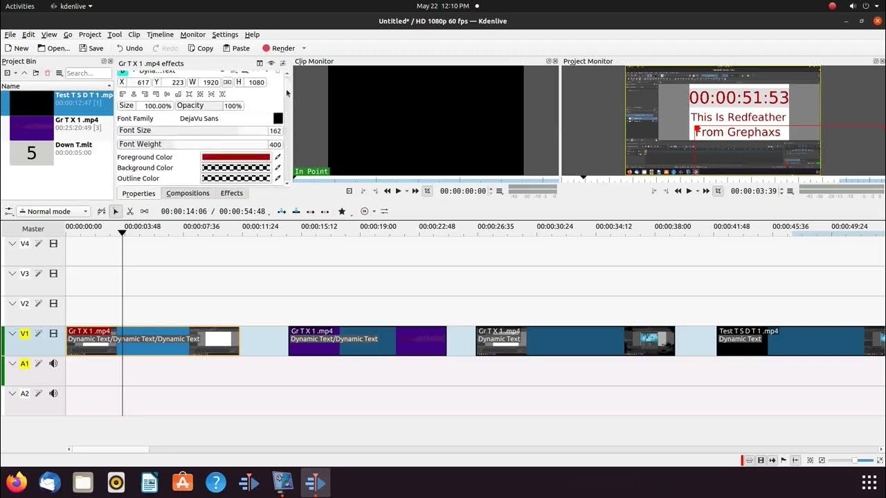 Kdenlive Dynamic Text Effect Adding Text Lines - YouTube
