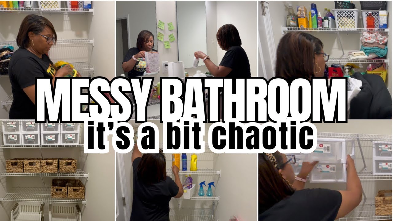 💖 MESSY Bathroom Clean and Organize Part One!!!! Cleaning Motivation ...