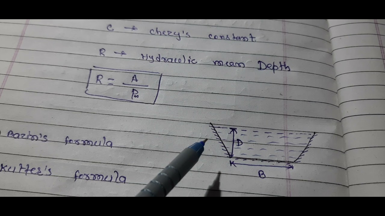Chezy's formula | Bazin's Formula | Kutter's Formula | Manning's ...
